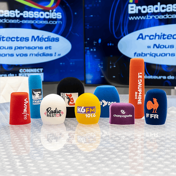 Bonnette micro personnalisée des 2 cotés – La Boutique Broadcast